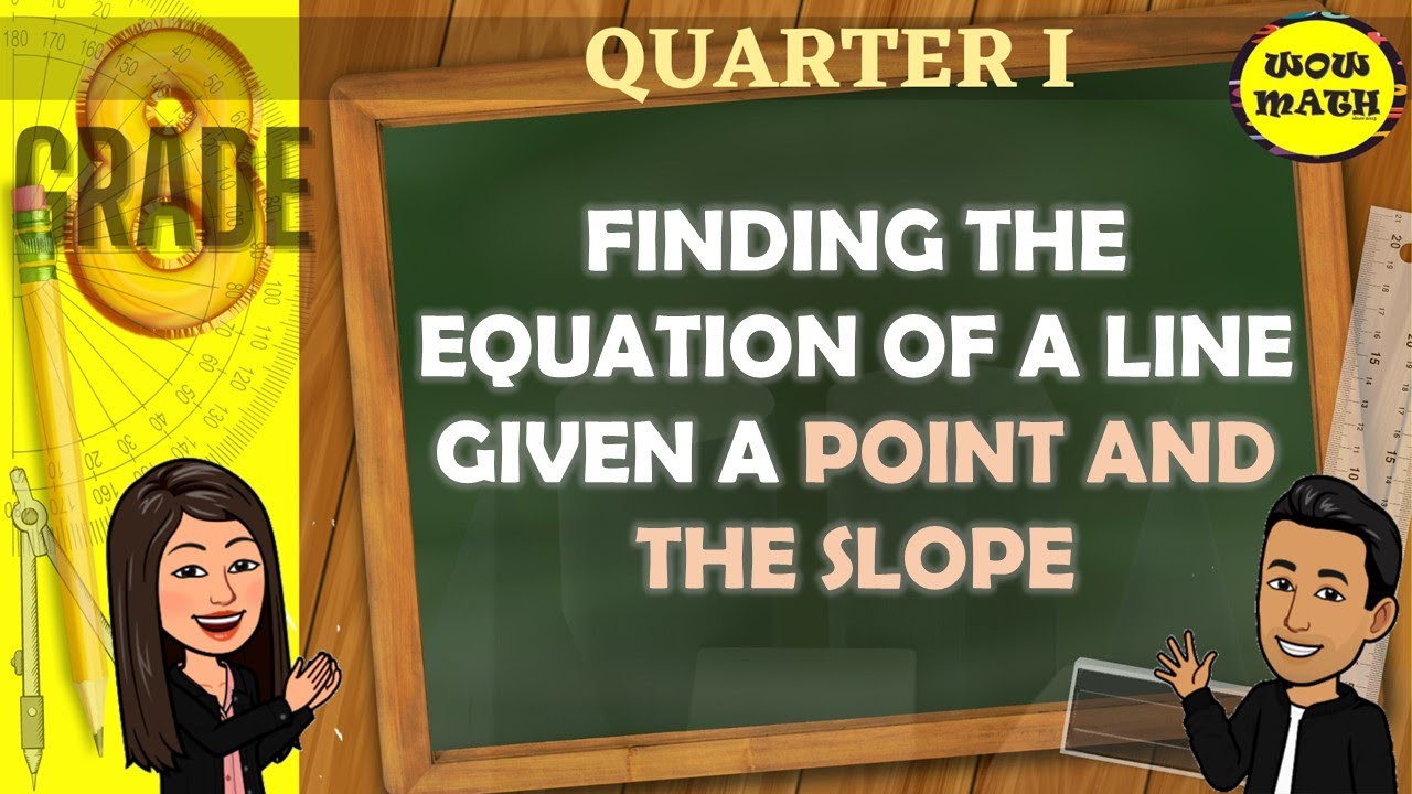 FINDING THE EQUATION OF A LINE GIVEN A POINT AND THE SLOPE GRADE 8 FINDING THE EQUATION OF A LINE GIVEN A POINT AND THE SLOPE GRADE 8