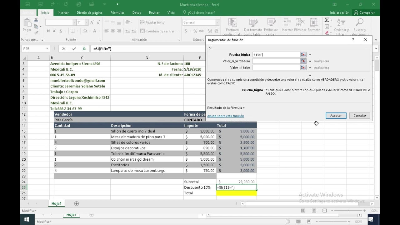Función Si factura - YouTube