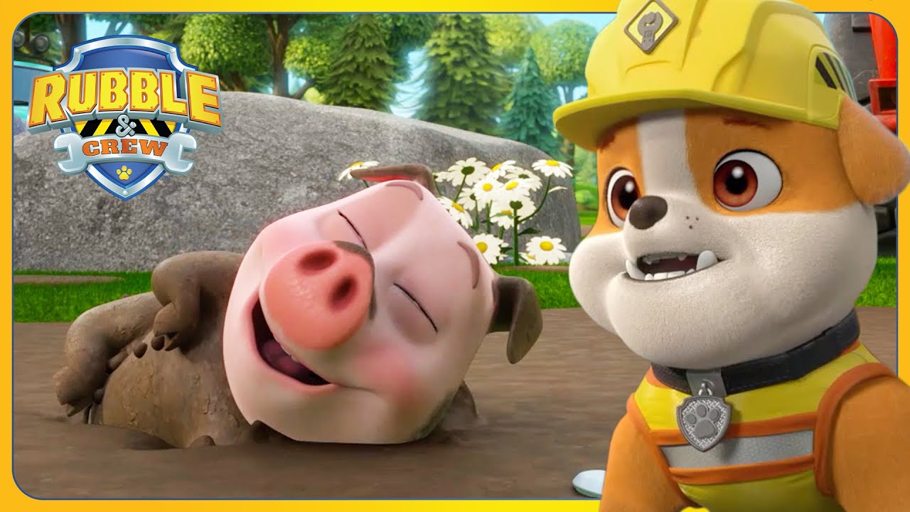 Rubble Builds a Pig Playground | Rubble & Crew | Cartoons for Kids - YouTube