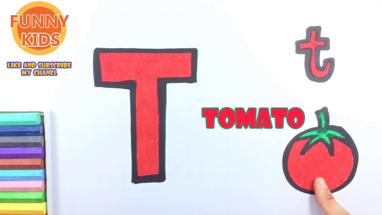 Learn Drawing and Coloring The Letter T | Learn Alphabet and Colors For ...