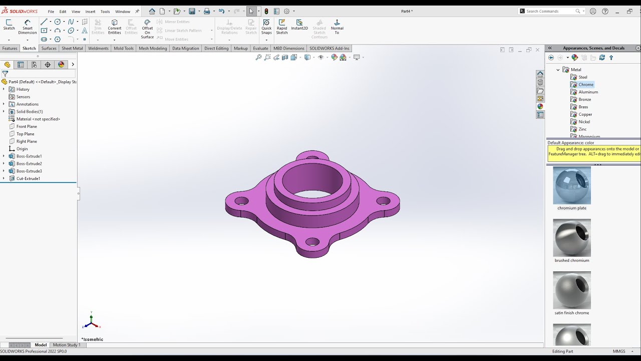 Part Modeling in solidworks - YouTube
