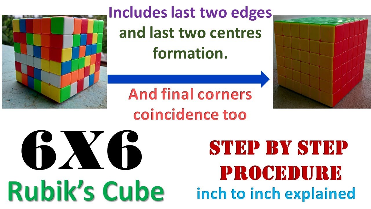 6x6 Rubik's Cube - Solution with simple steps. Including solutions for ...
