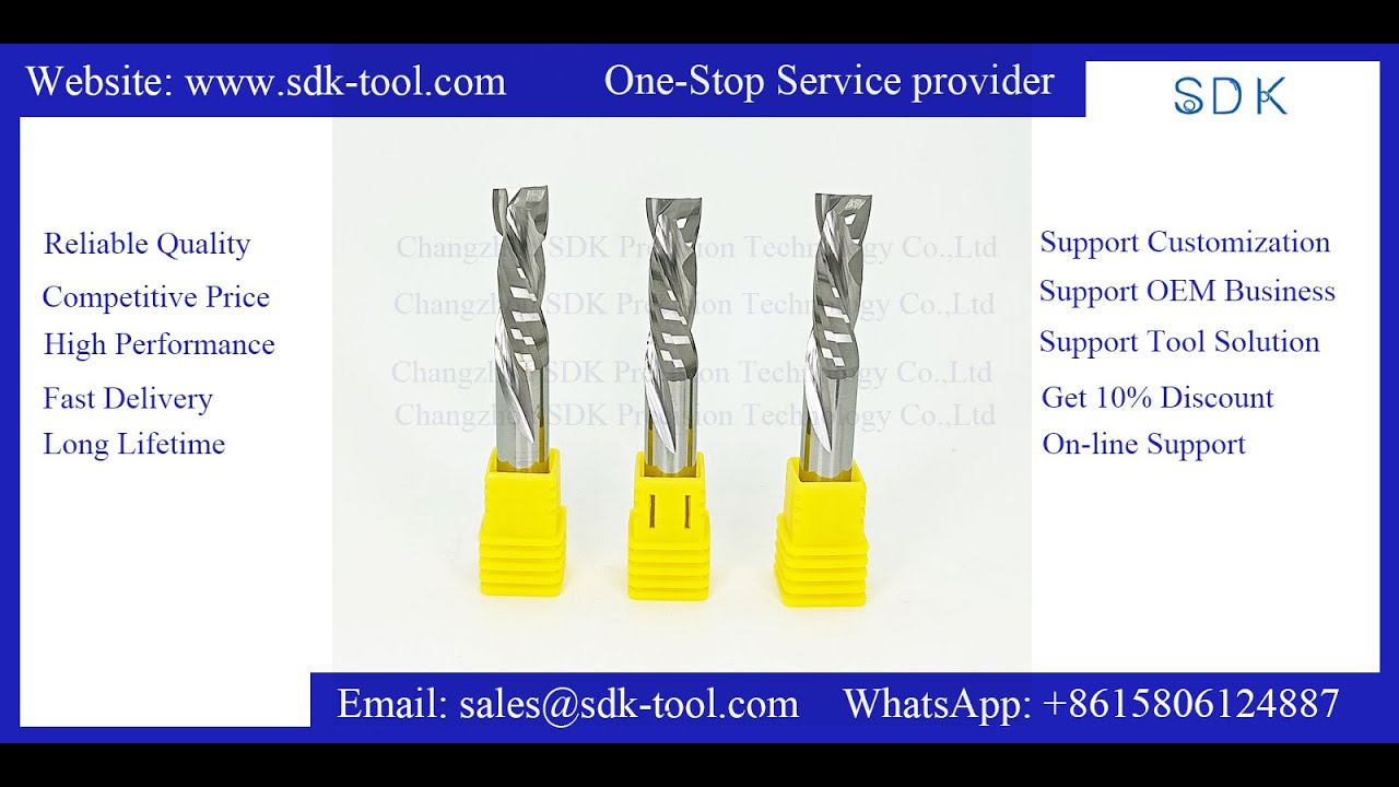 Carbide Two Flutes Compression Up&down CutSpiral CNC Router Bits For ...