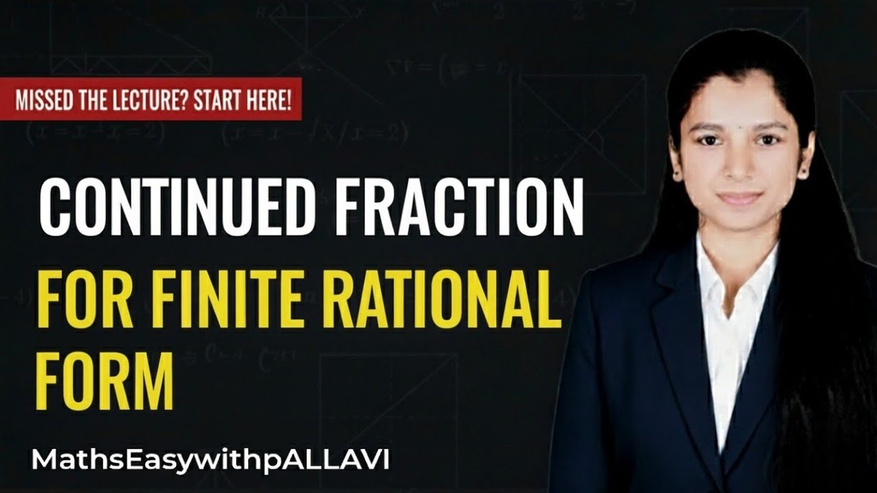 Number Theory| Lecture 1|Finite Continued fraction|Rational Form - YouTube