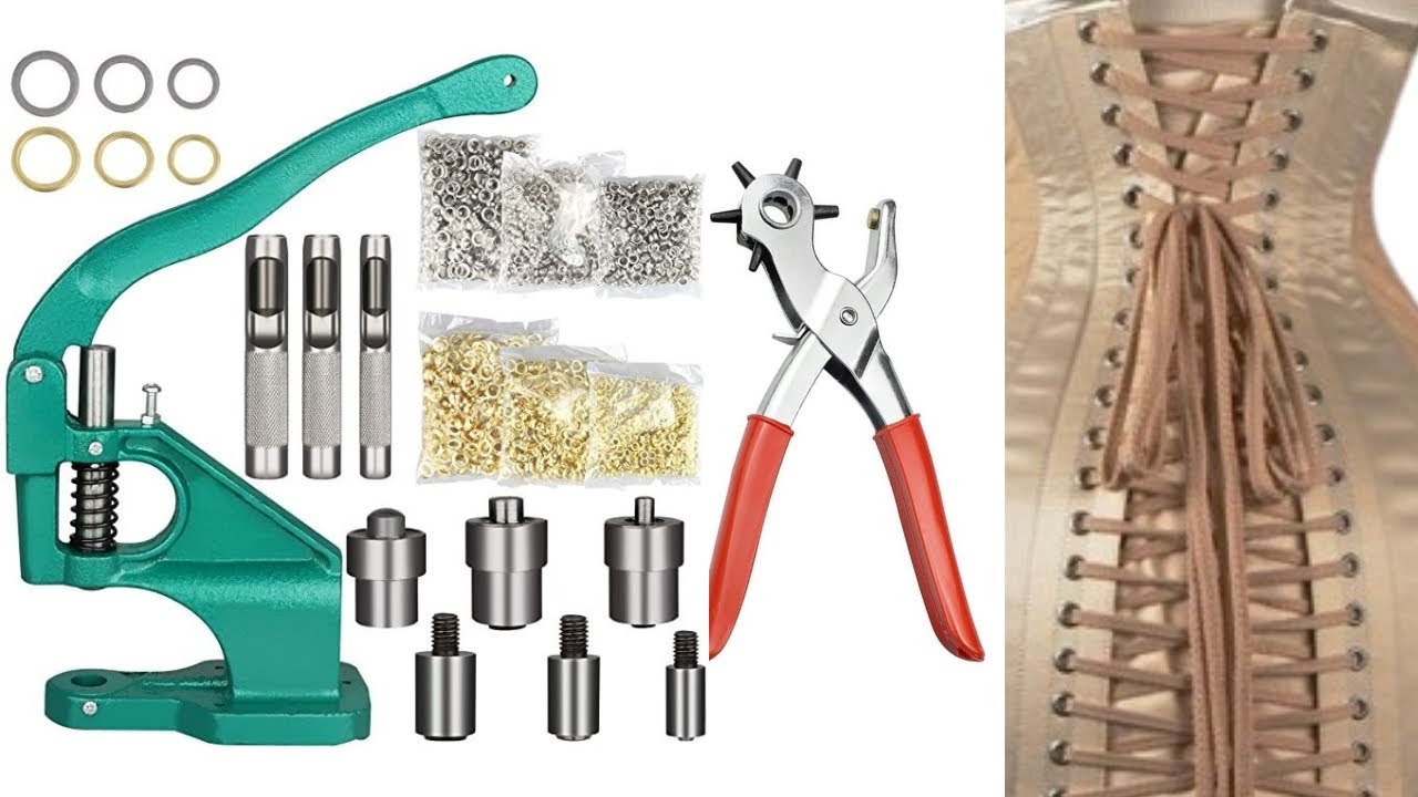 HOW TO FIX EYELETS FOR A CORSET LACE CLOSURE USING THE GROMMET MACHINE ...