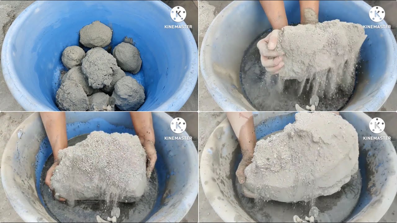 Sand cement dry water crumbling #sandcement #satisfying #cement - YouTube