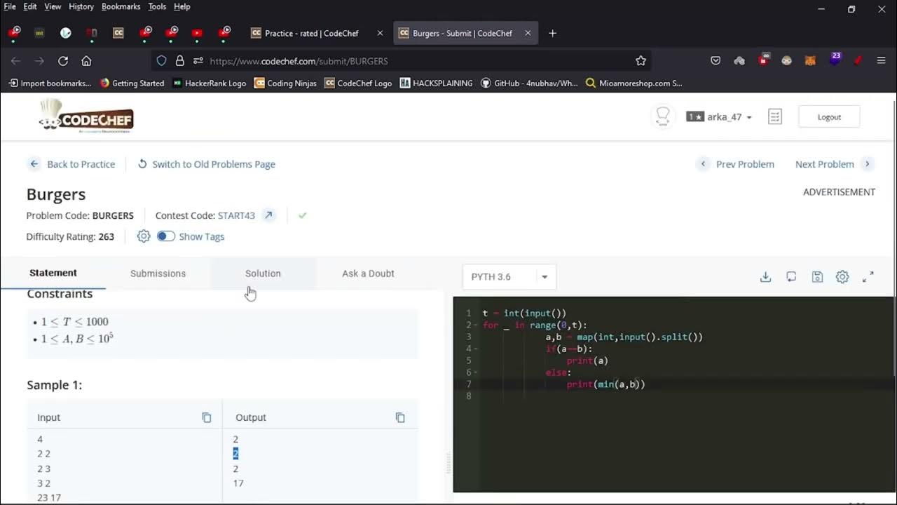 Codechef - Problem Code:BURGERS - YouTube