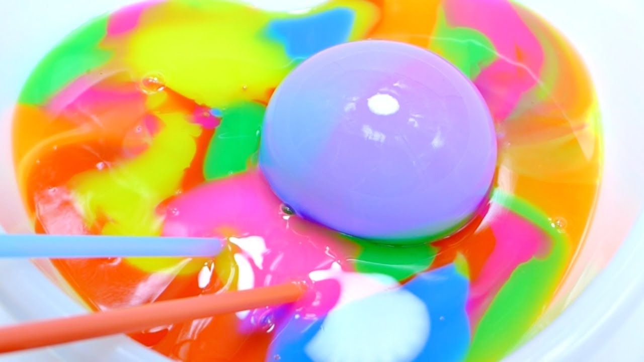 Mixing & Playing With Colour Slime - YouTube