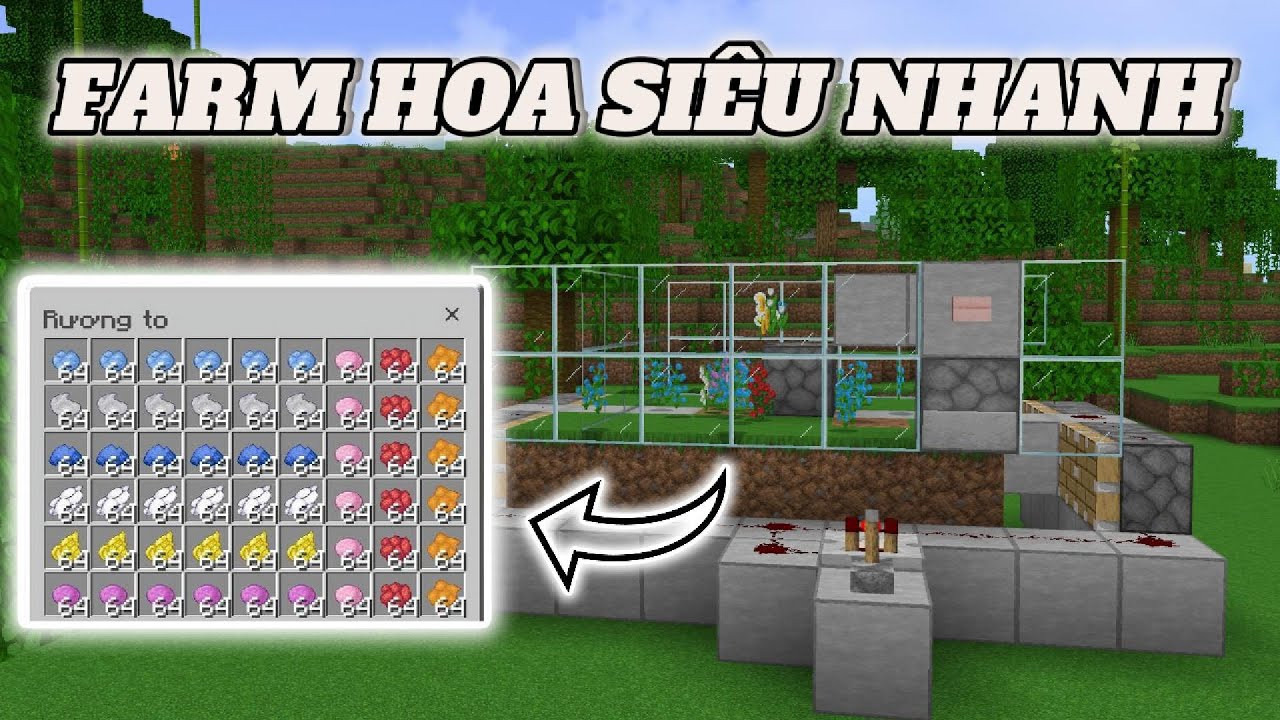 Hướng Dẫn Xây Máy Farm Hoa ( Bột Màu ) Siêu Nhanh Minecraft Bedrock 1. ...