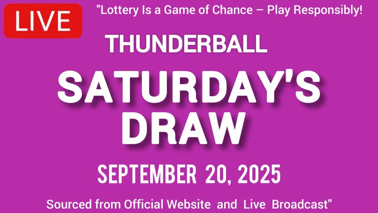 National Lottery Thunderball draw live tonight results from Saturday 20 ...