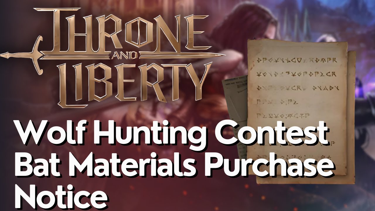 Wolf Hunting Contest Bait Materials Purchase Notice Location In Throne ...