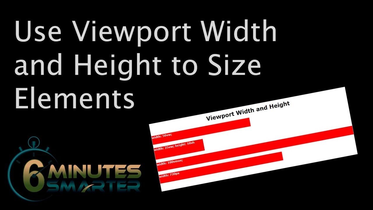 Use Viewport Width And Height To Size Elements Youtube