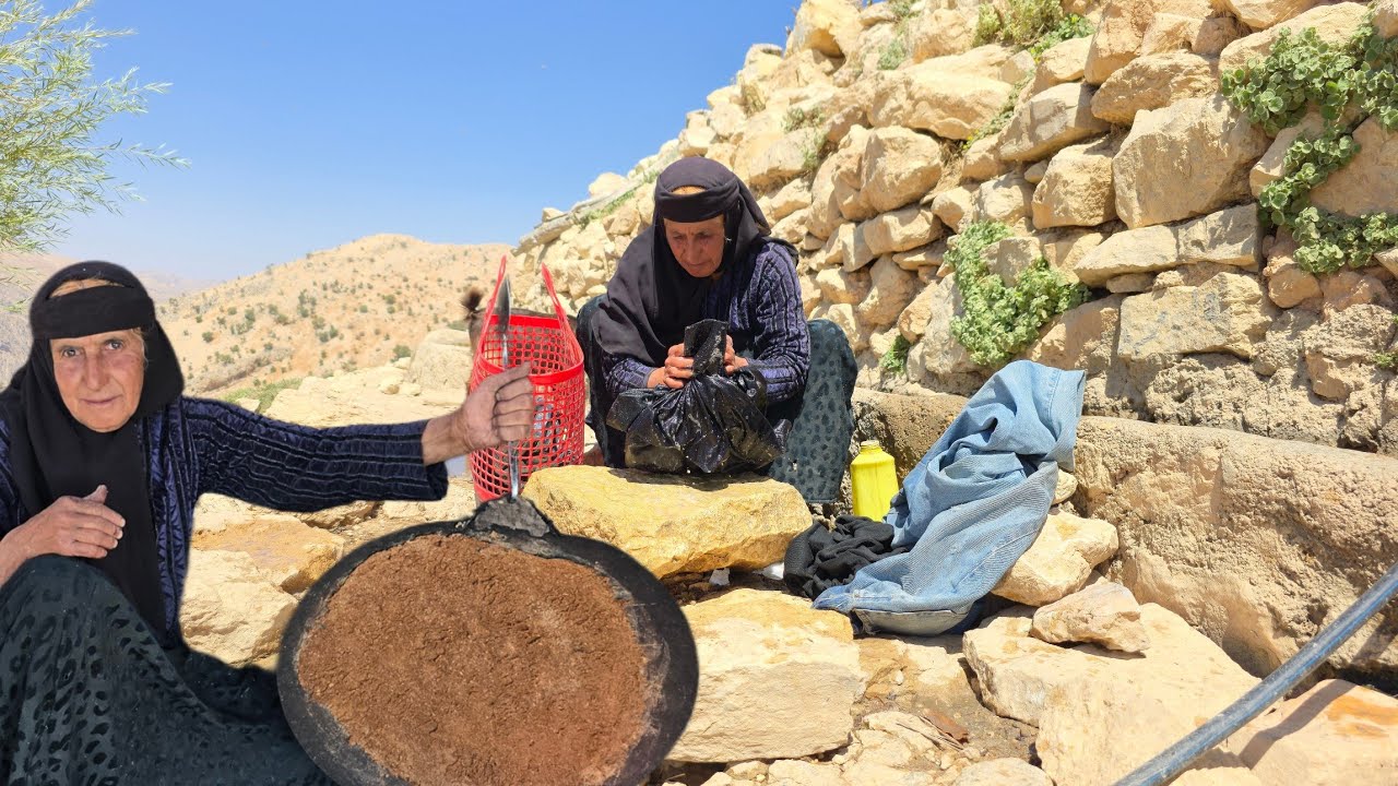 Nomadic life | Washing clothes by the spring and baking local bread ...