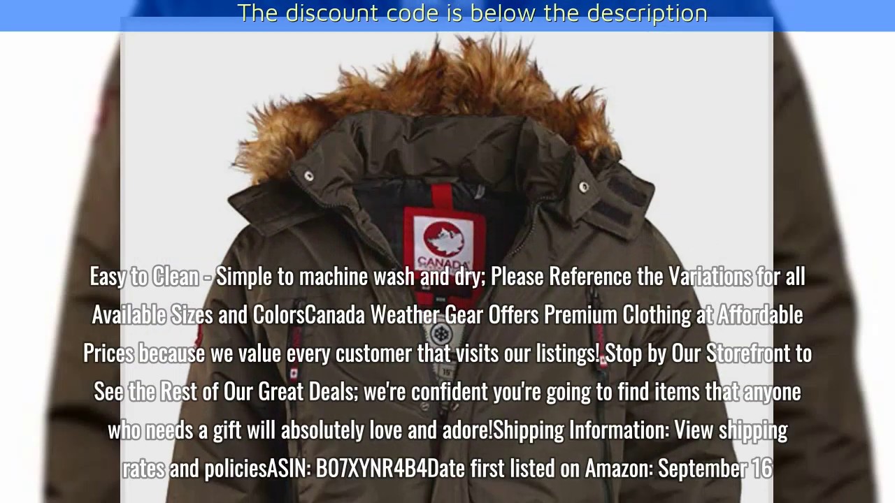 CANADA WEATHER GEAR Mens Heavyweight Teflon Parka Jacket with Removable ...