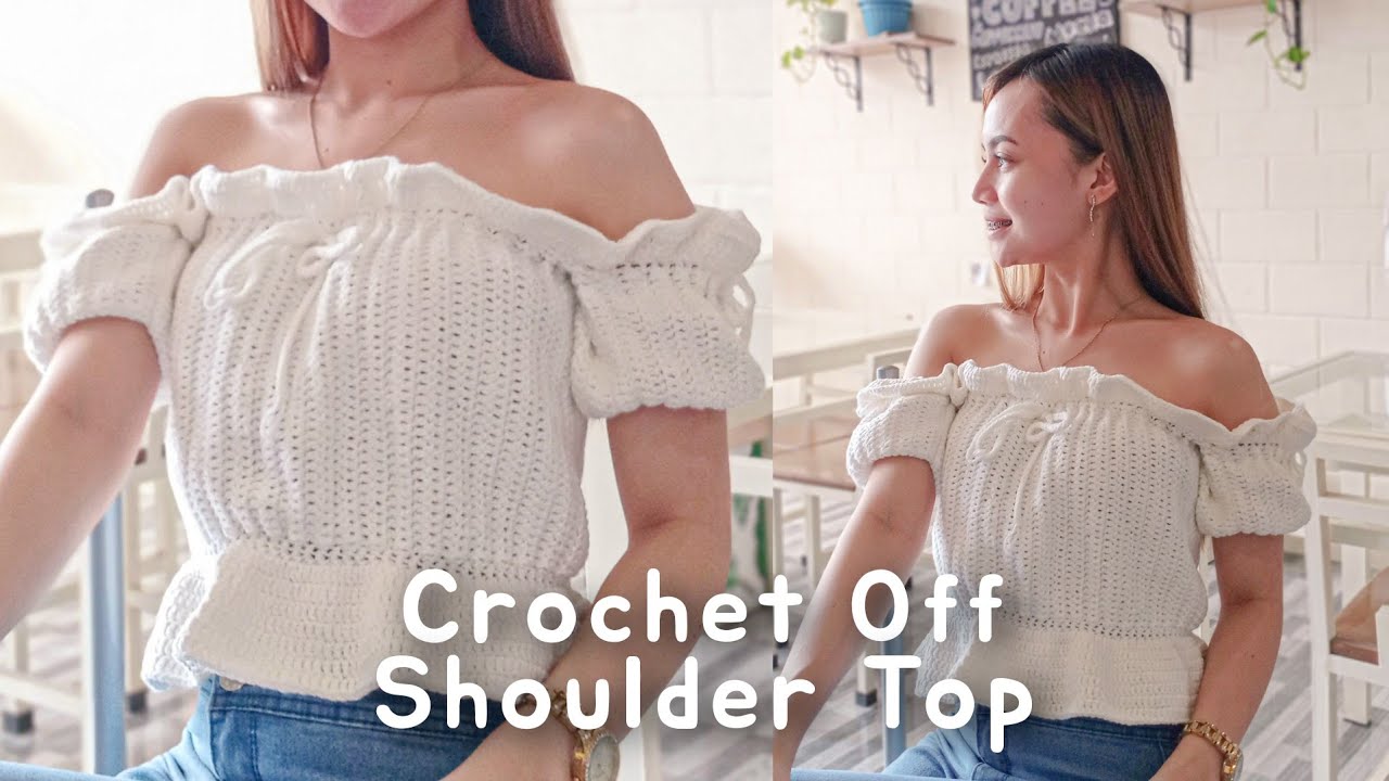 DIY Crochet Off Shoulder Top | Easy Crochet Puff Top | CJ Crochet - YouTube