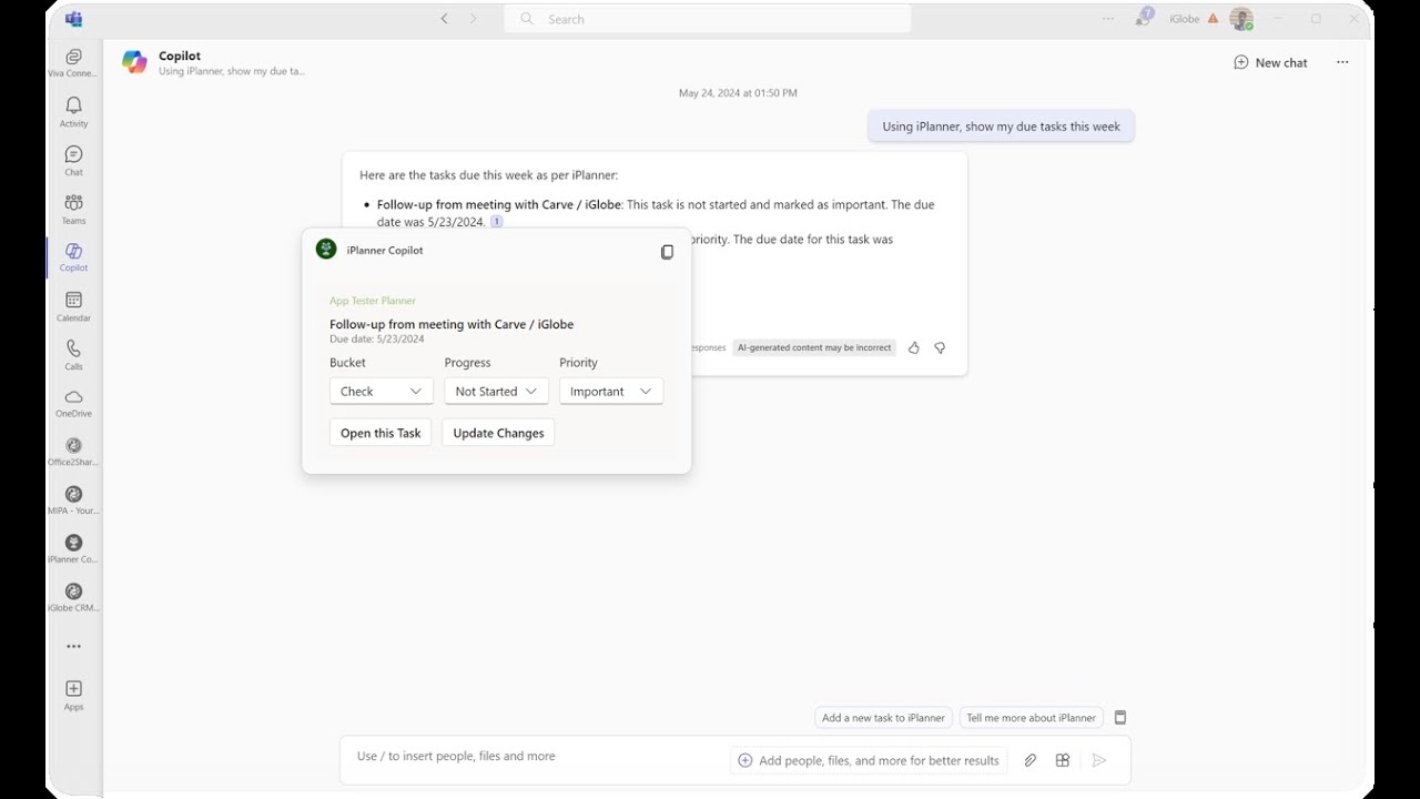 iPlanner Pro for Teams Copilot plugin for Microsoft 365 - YouTube
