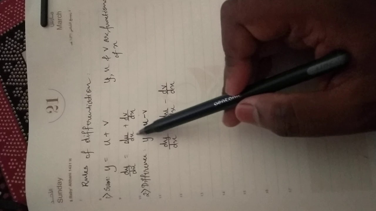 Derivatives of standard functions and Rules of differentiation - YouTube