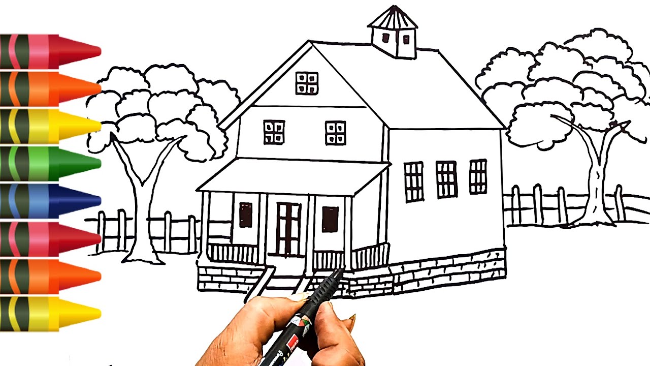 SIMPLE & EASY HOUSE DRAWING TUTORIAL | Drawing Tutorial | Kailash ...