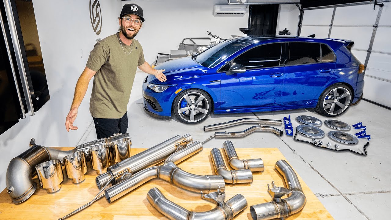 The Best MK8 Golf R Exhaust! Milltek Turboback, 034 Brake & Rear Sway ...