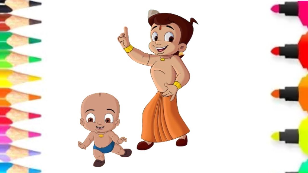 How to draw Chhota Bheem and Raju | easy and simple drawing 💞💙 ...