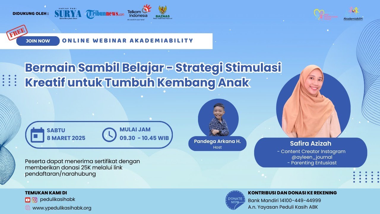 🔴BERMAIN SAMBIL BELAJAR, STRATEGI STIMULASI KREATIF TUMBUH KEMBANG ANAK ...