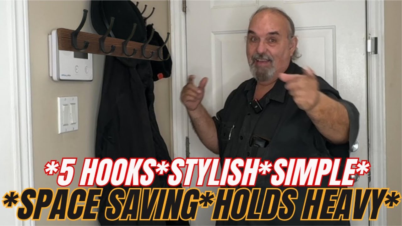 Review Tiny mighty Strong Stylish Space Save 5-Hook Rack - YouTube