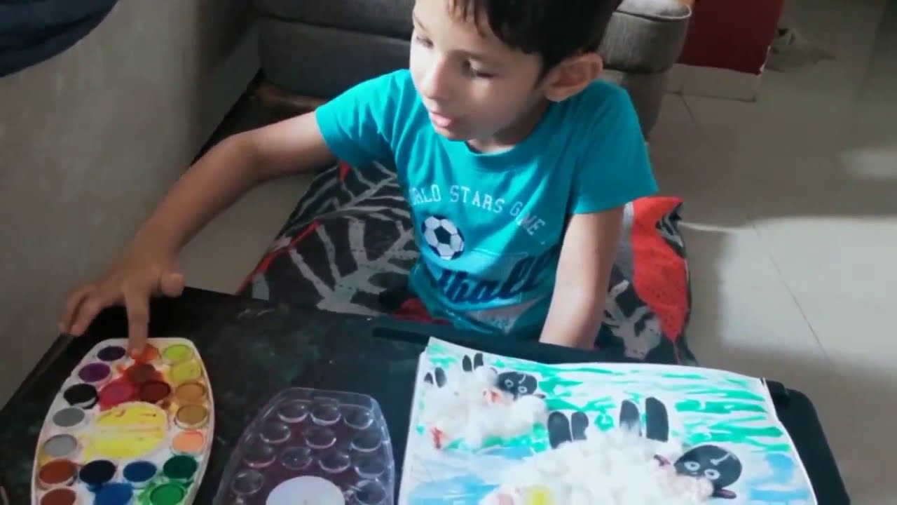 Kid's Craft: How to make sheep with cotton - YouTube