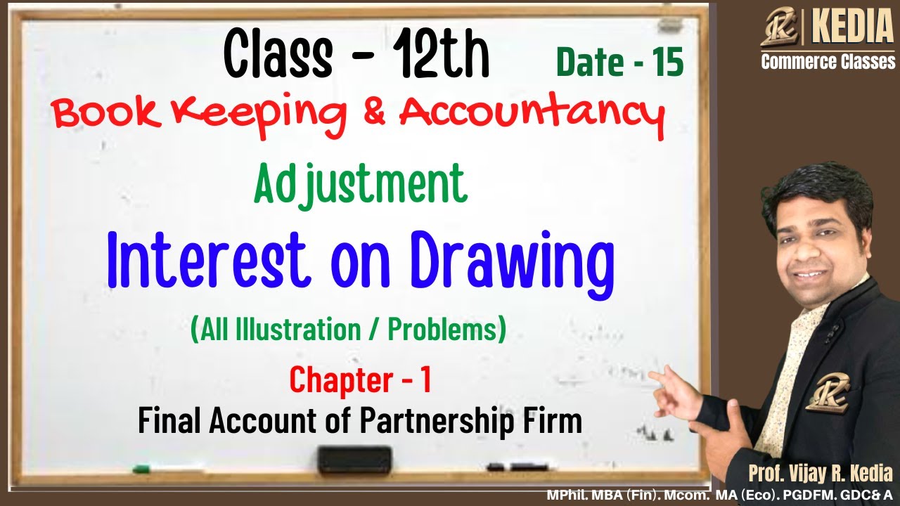 Class 12th Account | Adjustment Interest on Drawing | Final Account of ...