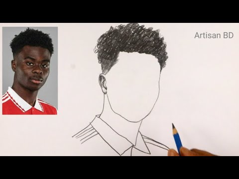 How To Draw Realistic Face Bukayo Saka || Easy Pencil Sketch ...