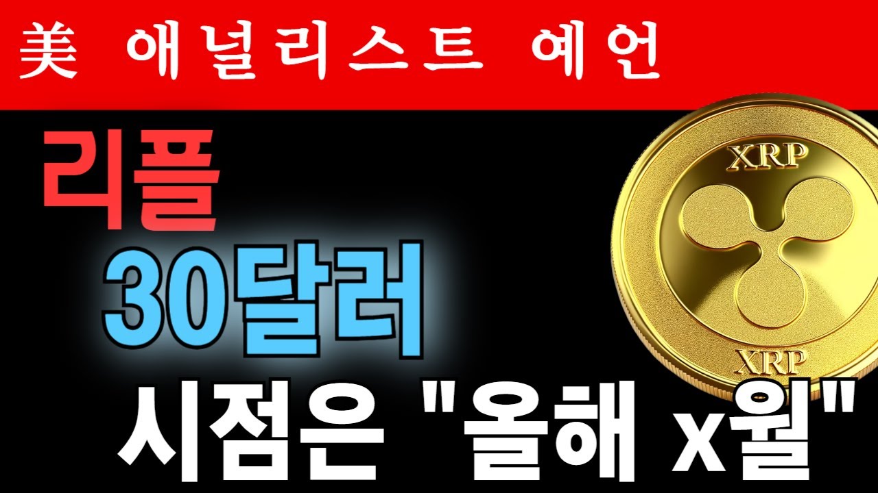 리플 』 미국 애널리스트 예언 30달러 확신 시점은 올해 몇월 리플 리플코인 코인 리플전망 비트코인 비트토렌트