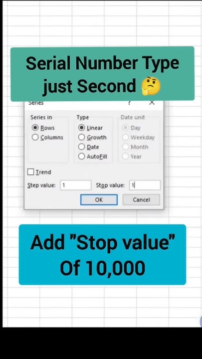 Serial Number In Excel Shortcutatomatic Serial Number In Excel🔥🔥serialnumber Msexcel