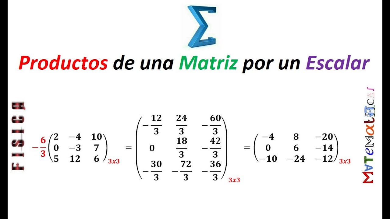 Producto de una Matriz por un Escalar - Ejercicio resuelto - YouTube