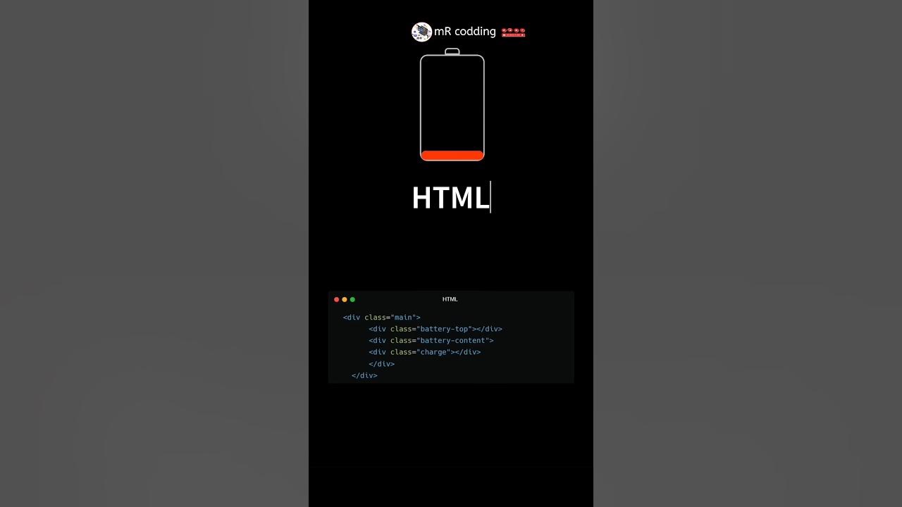 Battery Charg In Html Css Mrcodding Viral Tutorial Shorts Youtube