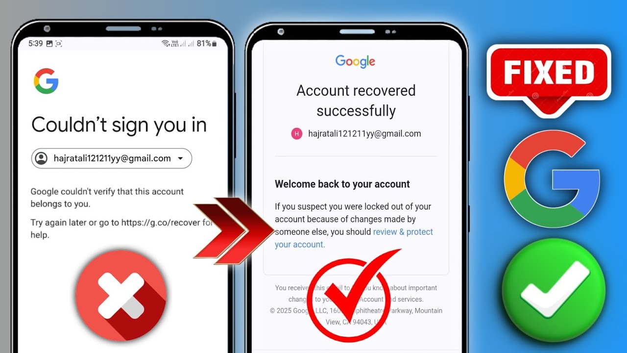 Couldn’t Sign You in Google Account Problem (Fixed) || Gmail Account ...