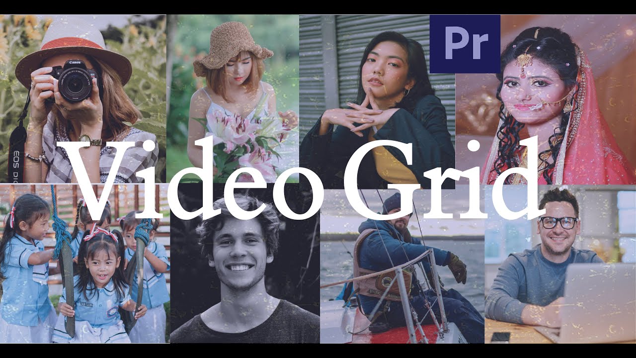 how to make grid video in adobe premiere pro - YouTube