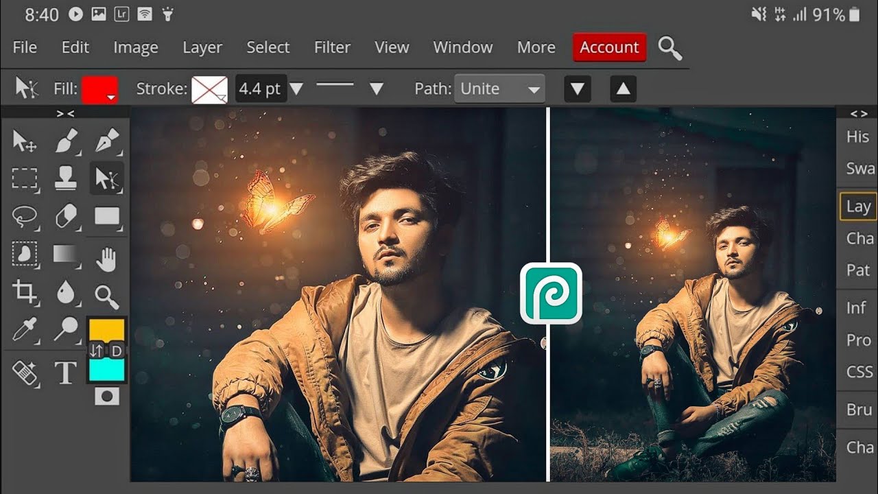 Photopea Editing Mobile📱 Magic Butterfly Editing By Photopea - YouTube