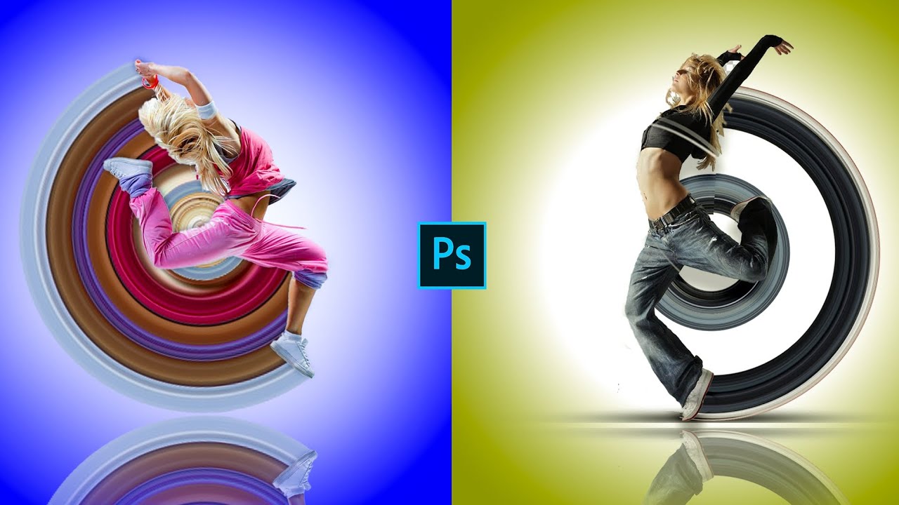 Circular Pixel Stretch Effect in Photoshop / photoshop me Circular ...