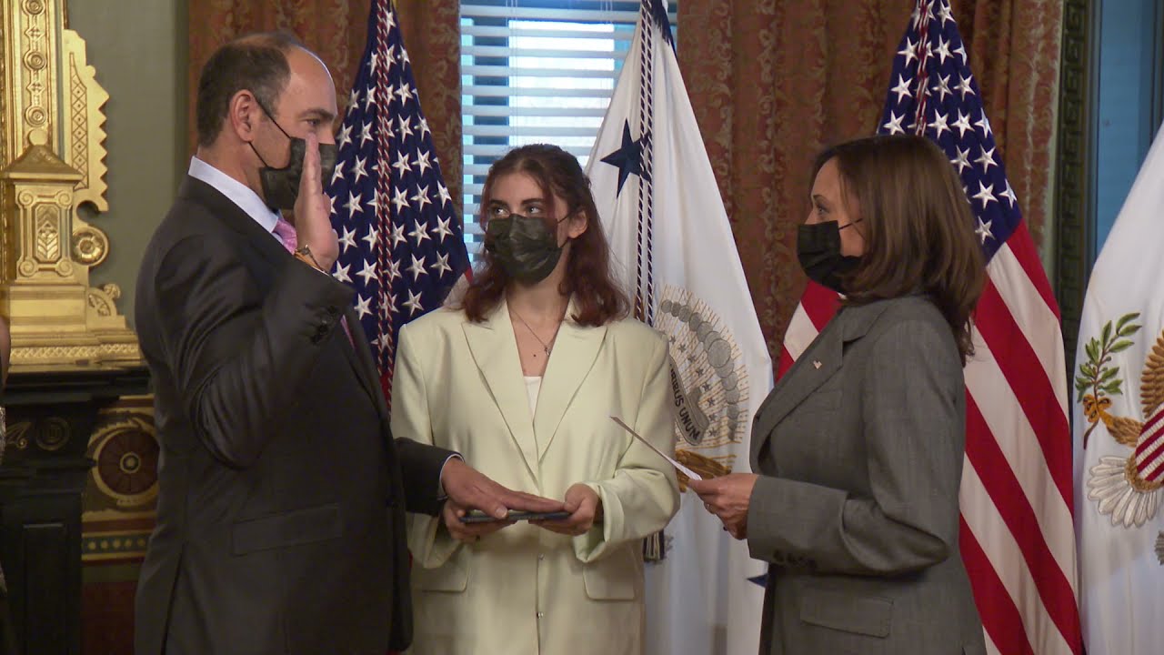 Vice President Harris Ceremonially Swears In Jonathan Eric Kaplan to be ...