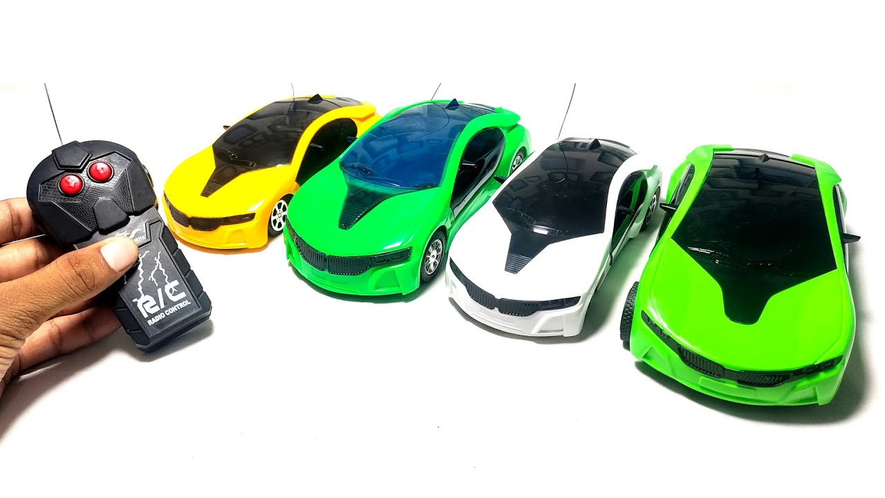 4 remote control car unboxing | yellow green and white colour remote ...