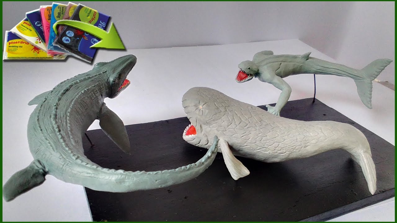 BATTLE BETWEEN THE BLOOP, NINGEN AND MOSASAURUS WITH CLAY/PLASTILINA ...