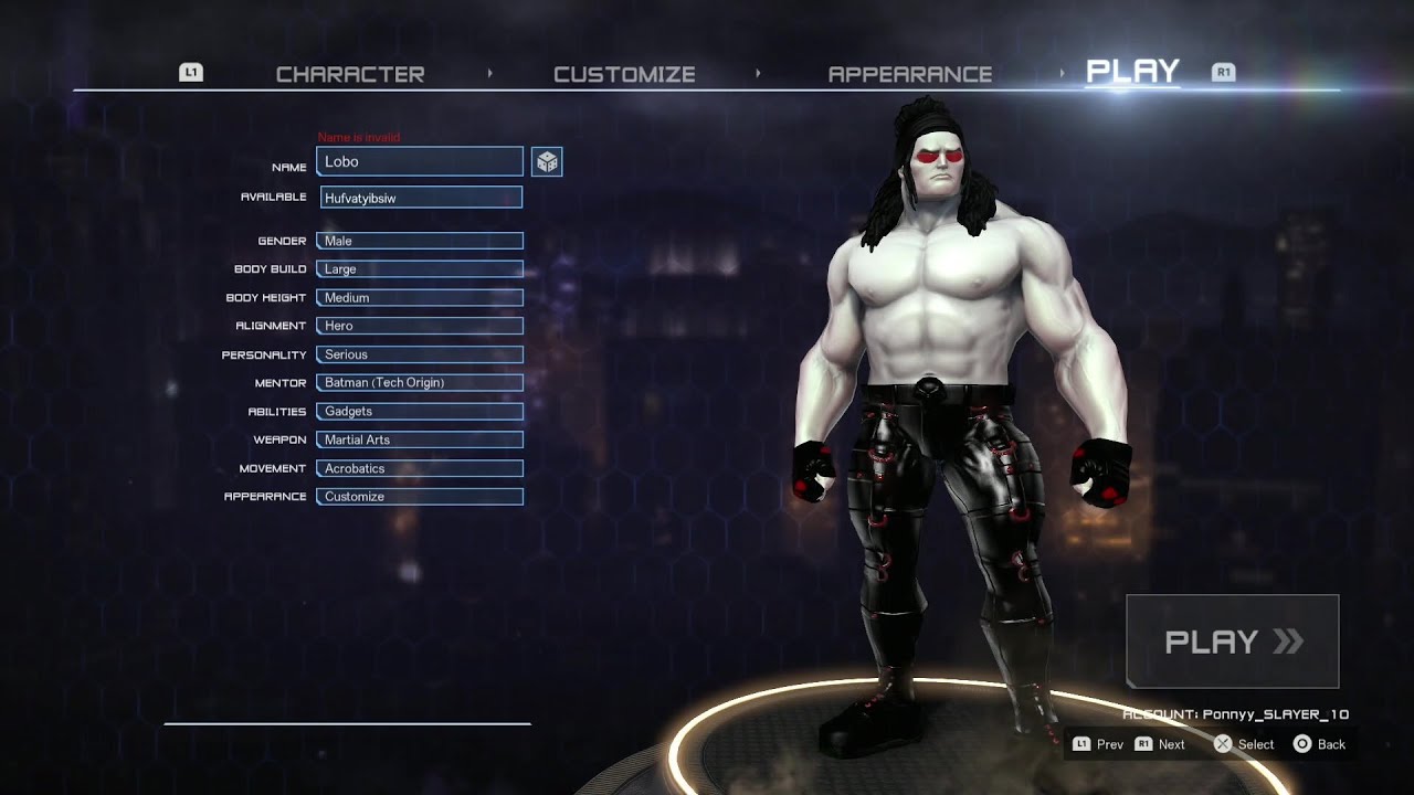 Lobo Character Creation - DC Universe Online - YouTube