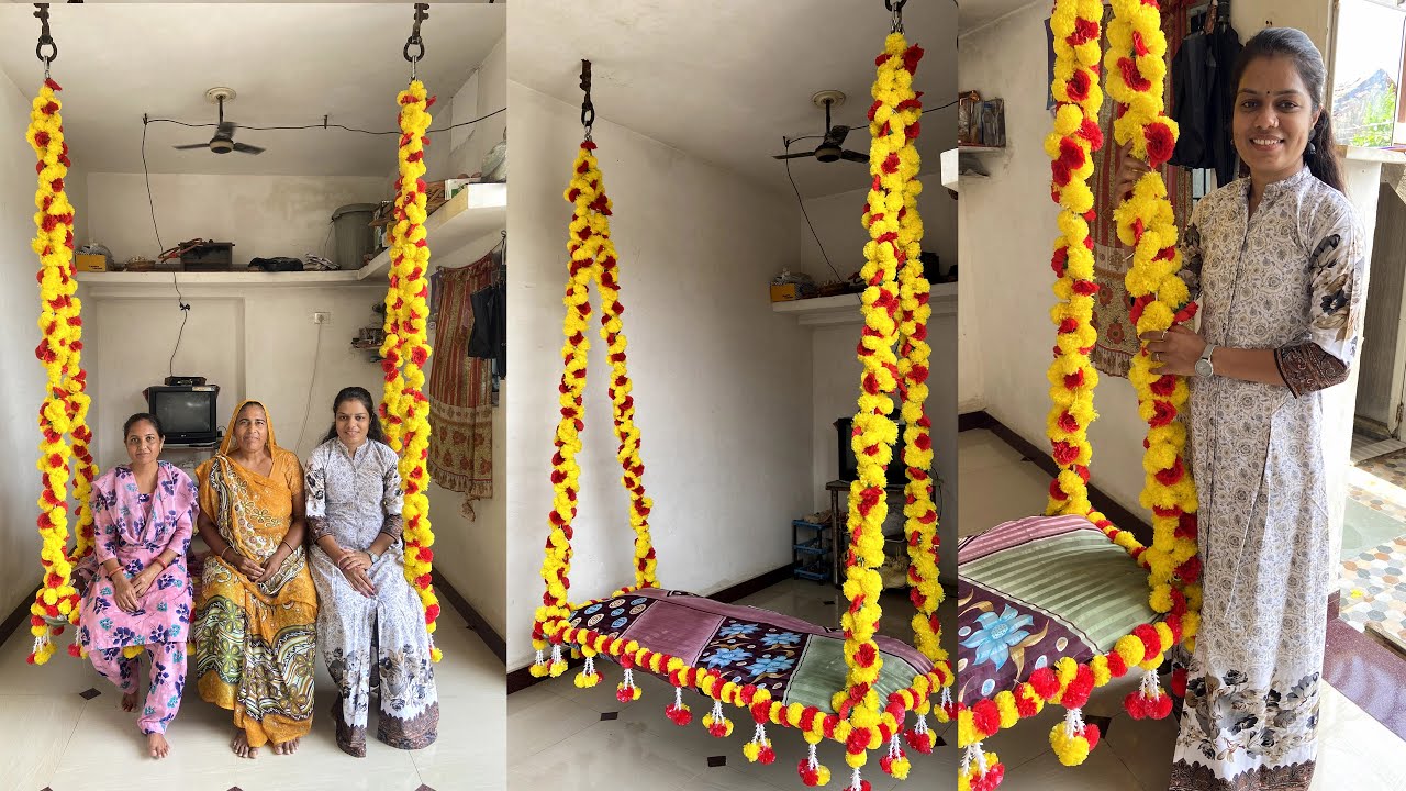 Couple Swing Jhula decoration for mother - jhula decoration #swing # ...
