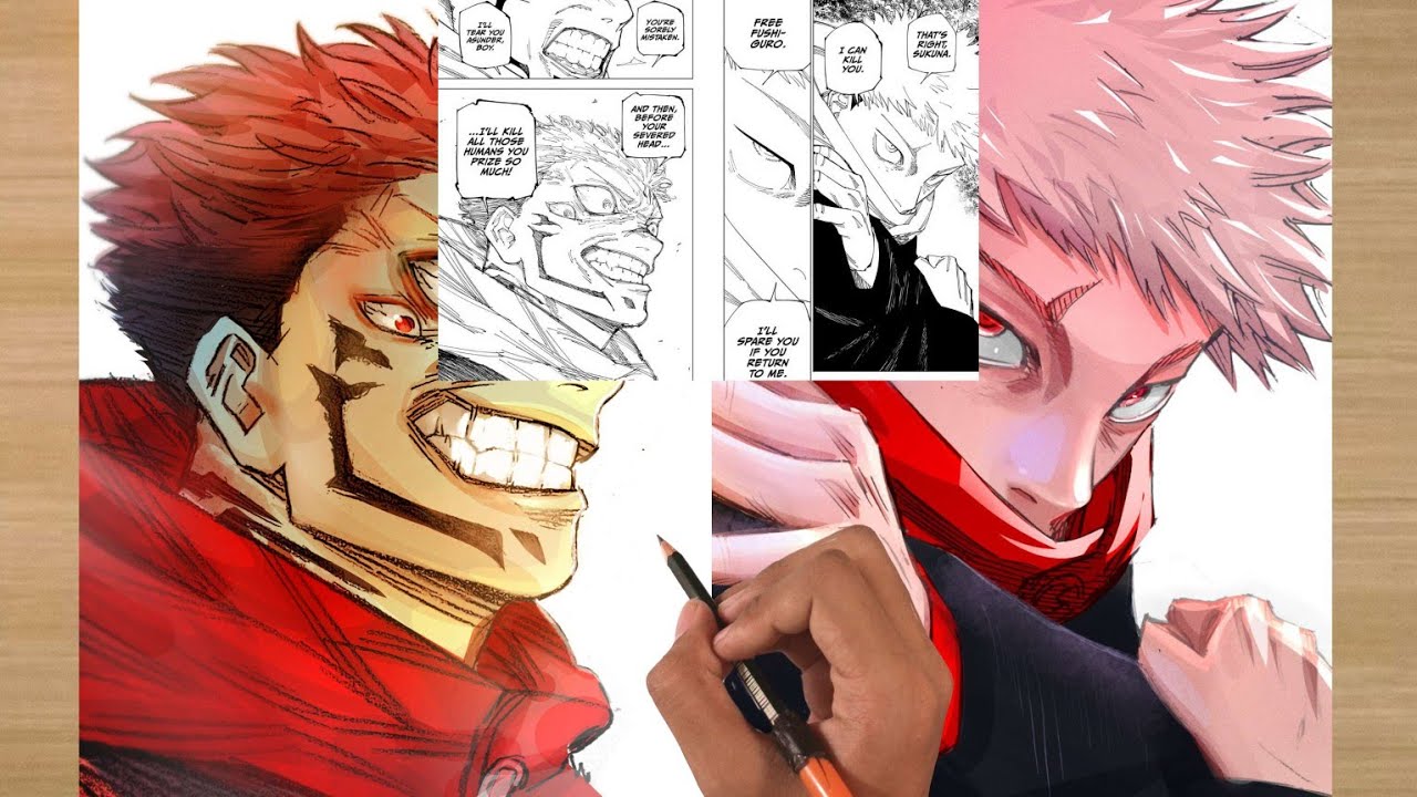 Full Color || Drawing Sukuna vs Yuji Threatening To Kill Each Other ...