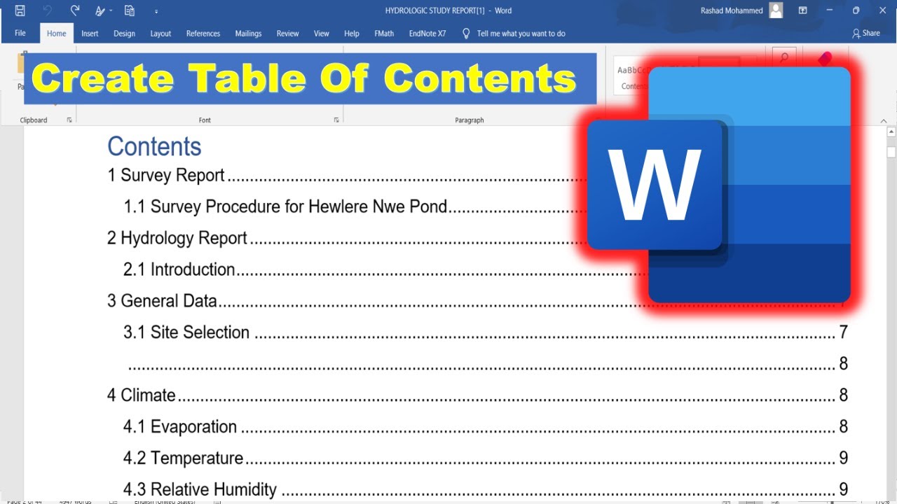 Make Table Of Content Microsoft Word YouTube Make Table Of Content Microsoft Word YouTube