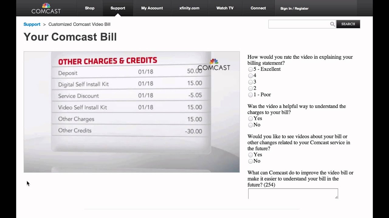 Comcast Video Bill - YouTube