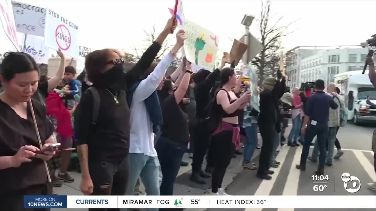 San Diegans join nationwide anti-Trump, Project 2025 protest - YouTube