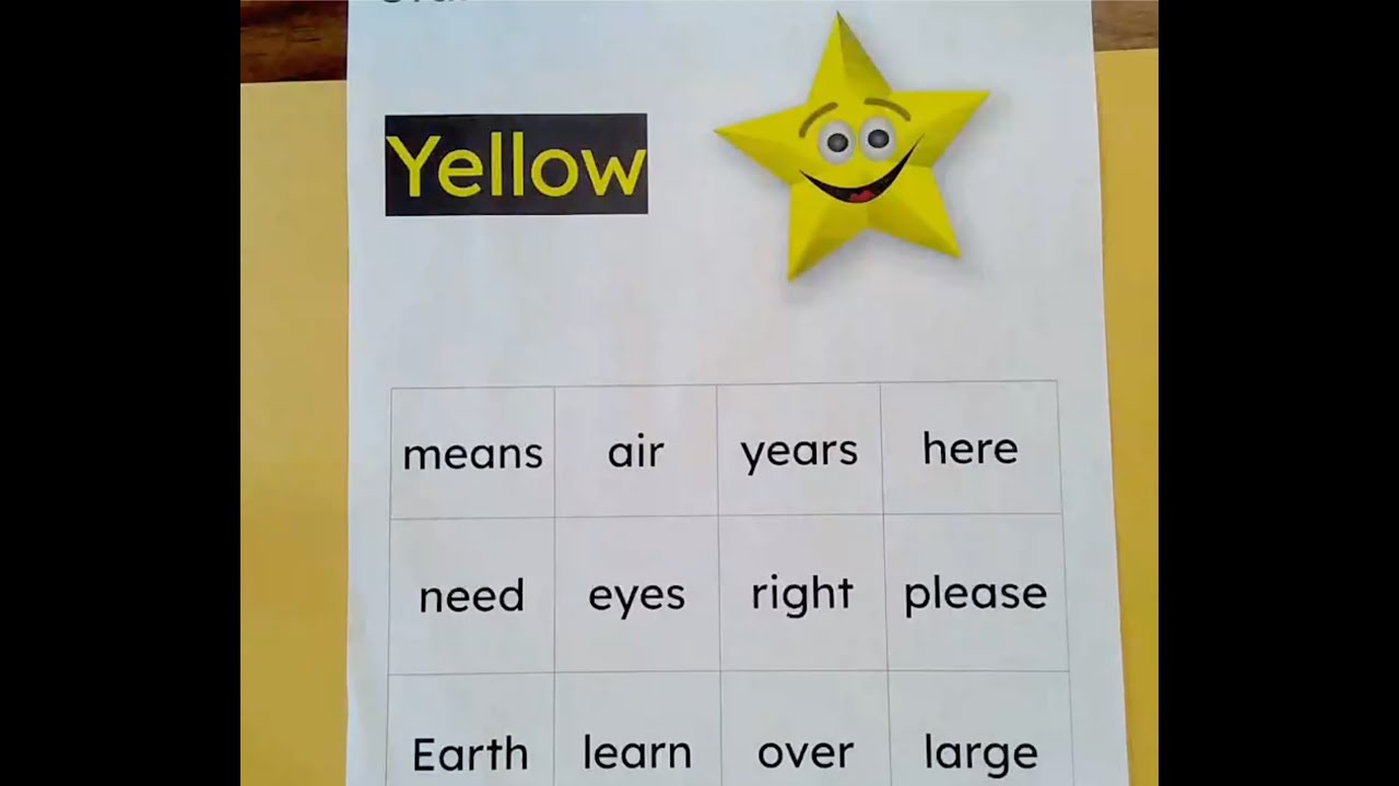 Yellow Star Words - 2nd Grade - YouTube