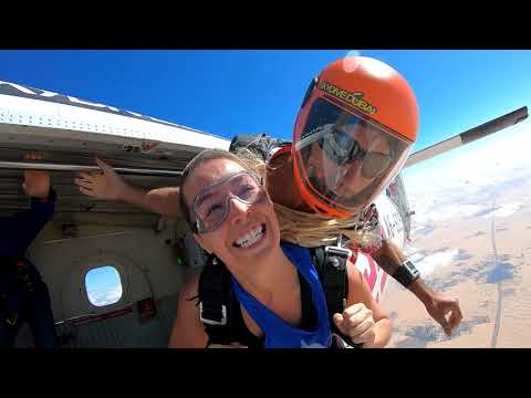 Megan Taylor jumping at SkyDive Dubai