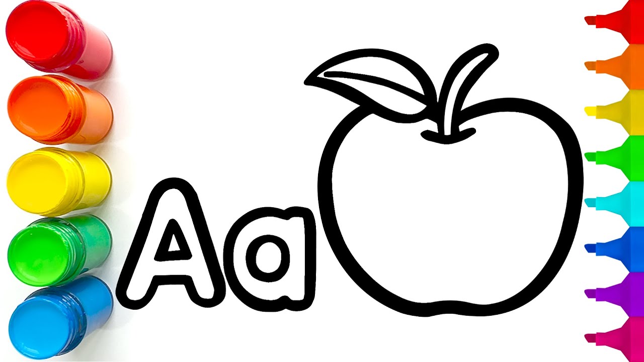 How to Draw Letter A and Apple | Step by Step Drawing Tutorial - YouTube
