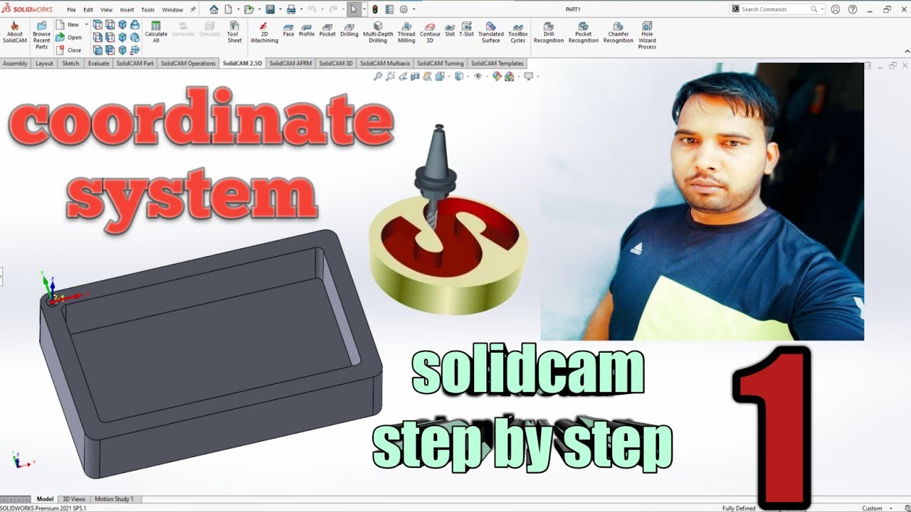 solidcam 2020 coordinate system set step by step and esey to learn - YouTube